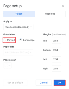 How to Make One Page Landscape in Google Docs? - The Nature Hero