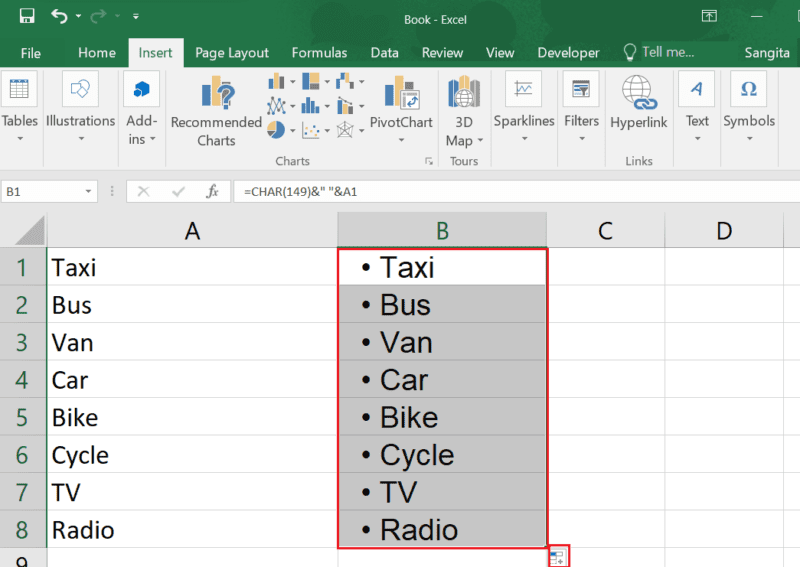 How to Add Bullet Points in Excel? [5 Easy Methods] - The Nature Hero