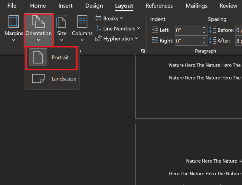 How to Make One-Page Landscape in Microsoft Word? - The Nature Hero