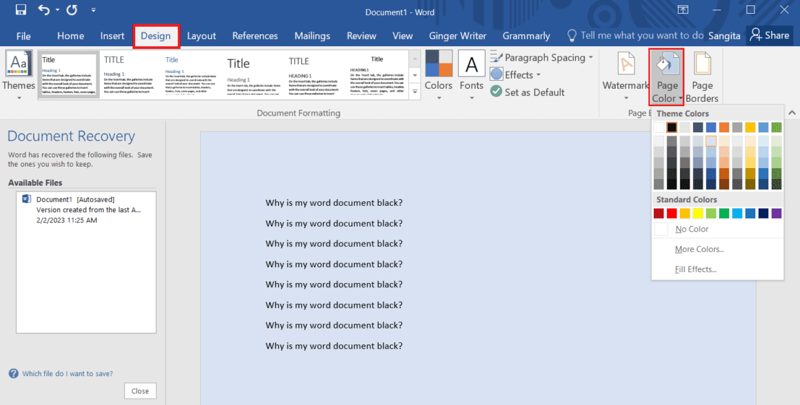 Why is My Word Document Black? How to Fix it? - The Nature Hero