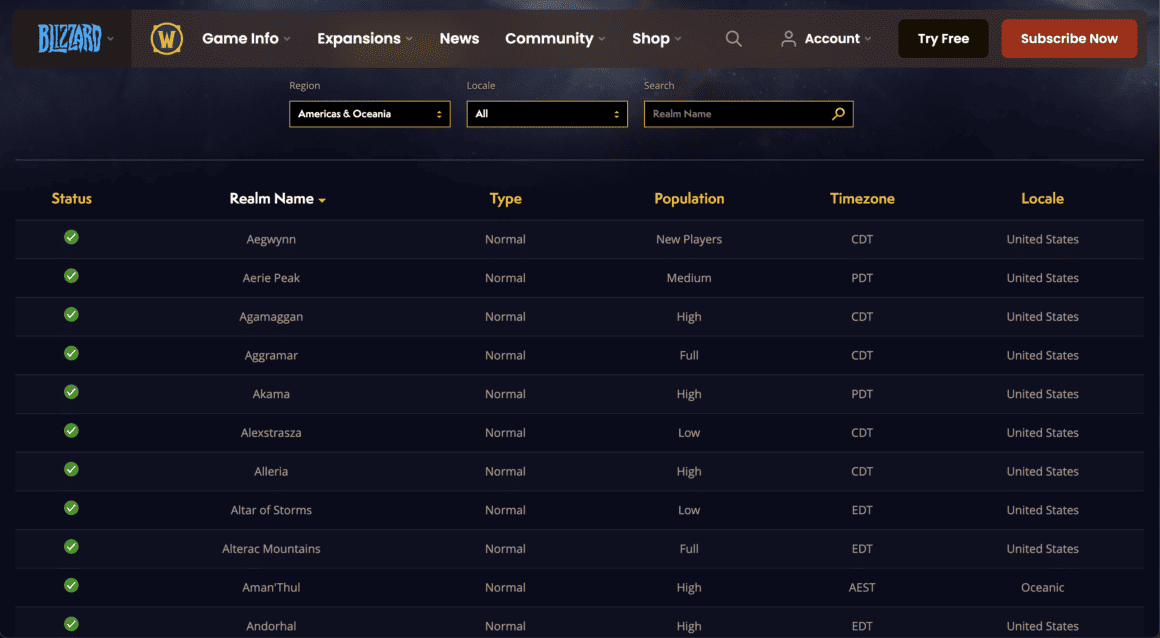 WoW Authentication Server Status - Is It Down? - The Nature Hero