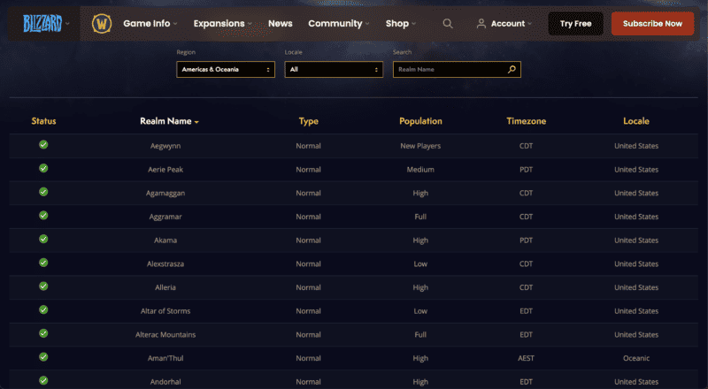 WoW Authentication Server Status - Is It Down? - The Nature Hero