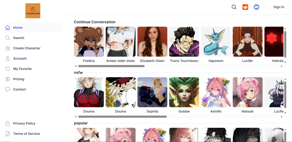 Crushon AI - An Alternative To Character AI - The Nature Hero