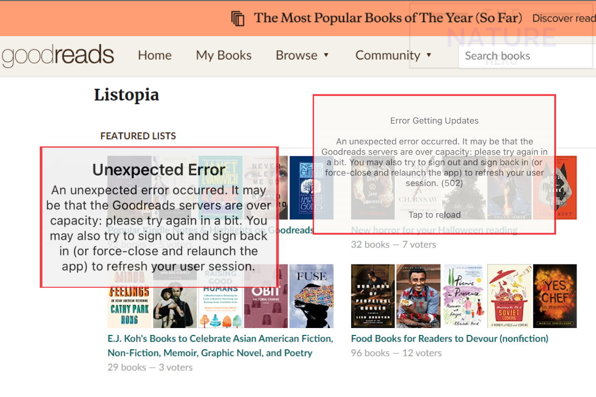 How To Fix Goodreads Servers Over Capacity Error? - The Nature Hero