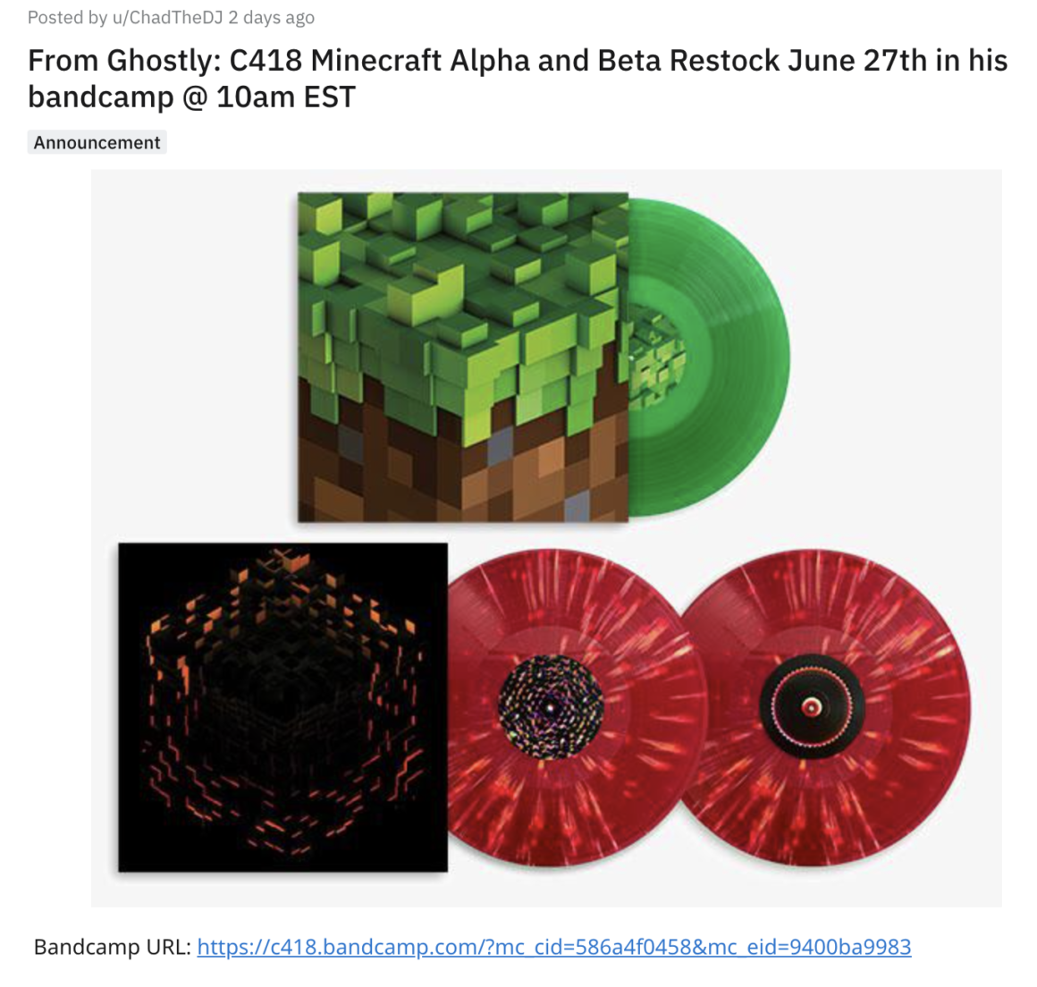 Minecraft Vinyl Restock - New Update - The Nature Hero