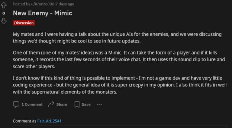 Lethal Company Mimic: A New Enemy - The Nature Hero