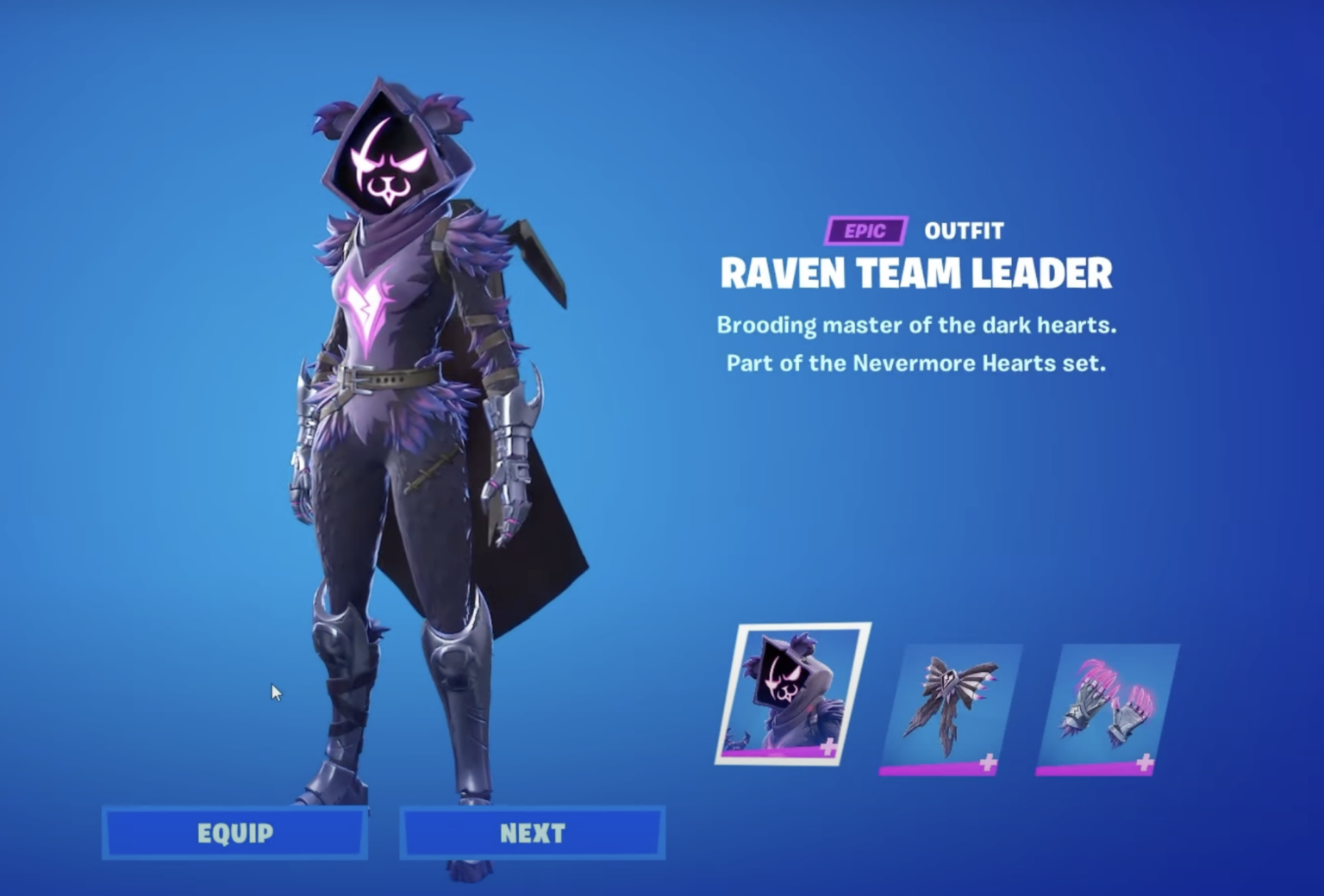 Raven Cuddle Team Leader Cross-Skin In Fortnite Battle Royale - The Nature Hero