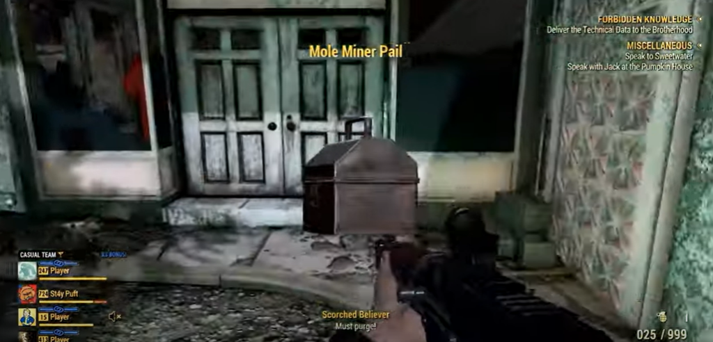 Fallout 76 Mole Miner Treasure Hunter: Grab The Pails - The Nature Hero