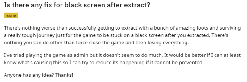 Tarkov Black Screen After Raid: Causes And Fixes - The Nature Hero