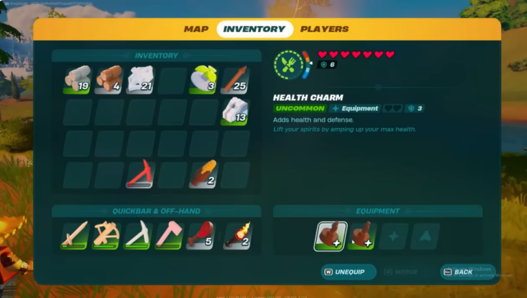 Overview Of The Equipment Slots In Lego Fortnite - The Nature Hero