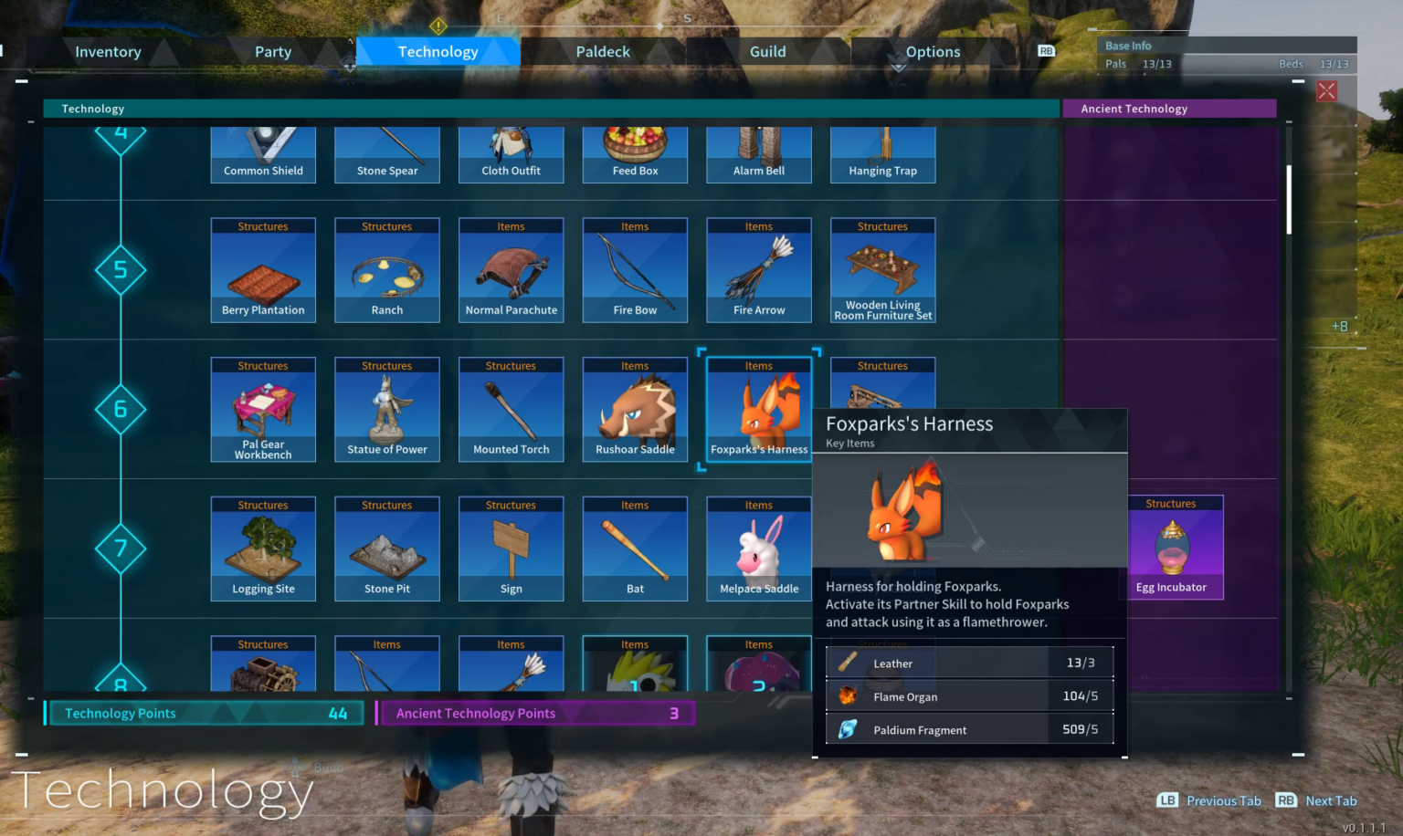 Evolution For Foxparks In Palworld: Fusion And Blueprints - The Nature Hero